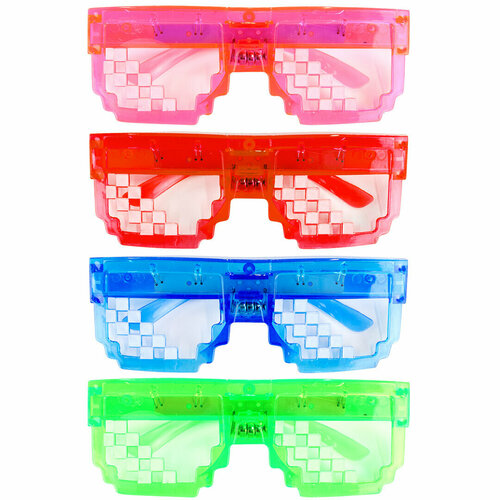 Светодиодные очки, Пиксели, Ассорти, 15*5*3 см, 1 шт.