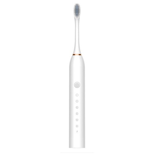 Электрическая зубная щетка Ningbo X-3 c 3 сменными насадками, 6 режимов работы, ультразвуковая, чистка, массаж, отбеливание, полировка, белая