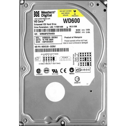 Жесткий диск Western Digital WD600JB 60Gb 7200 IDE 3.5" HDD