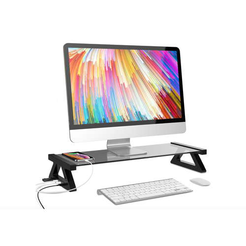 Дизайнерский столик подставка из лёгкого прочного стекла и USB выходами для всех ноутбуков и моноблоков для всех моделей Irbis Acer Lenovo Prestigi.