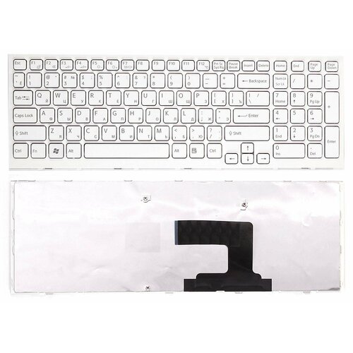 Клавиатура для ноутбука SONY VPCEL2S1E/W белая с белой рамкой