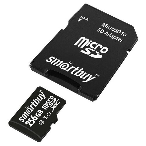 Карта памяти SmartBuy microSDXC 256Gb UHS-I Cl10 +ад, SB256GBSDCL10-01