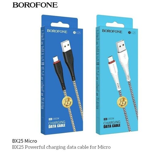 Кабель USB Micro USB BX25 1M Borofone черный с золотом