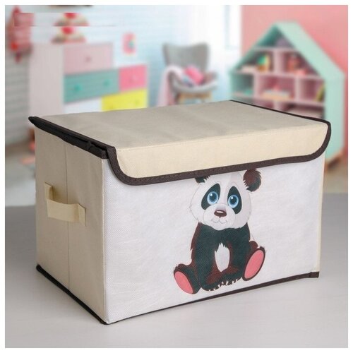 Короб для хранения с крышкой "Малыш панда", 38х25х24 см (1 шт.)