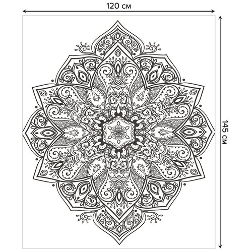 Скатерть прямоугольная JoyArty "Азиатский круглый лотос" из сатена, 120x145 см