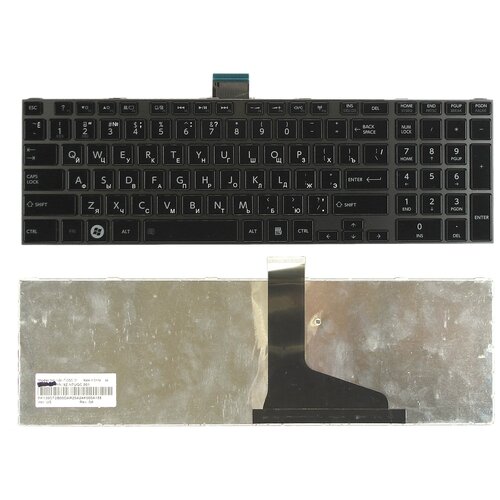 Клавиатура для ноутбука Toshiba Satellite C75-A-14X черная c черной рамкой