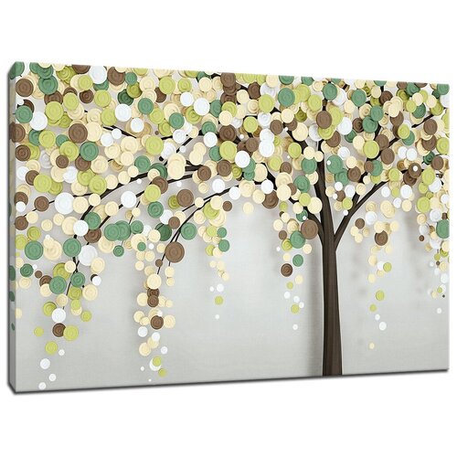 Картина Уютная стена "3D Дерево с круглыми листочками" 100х60 см