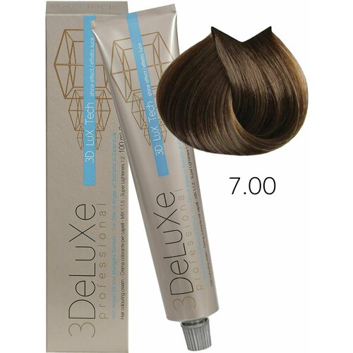 3Deluxe крем-краска для волос 3D Lux Tech, 7.00 насыщенный блондин