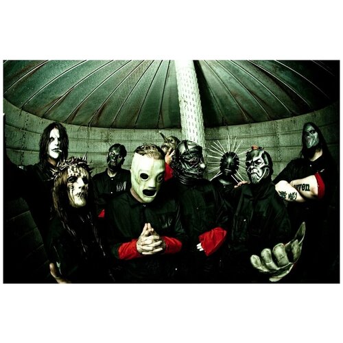 Плакат, постер на холсте Slipknot/Слипкнот. Размер 60 х 84 см