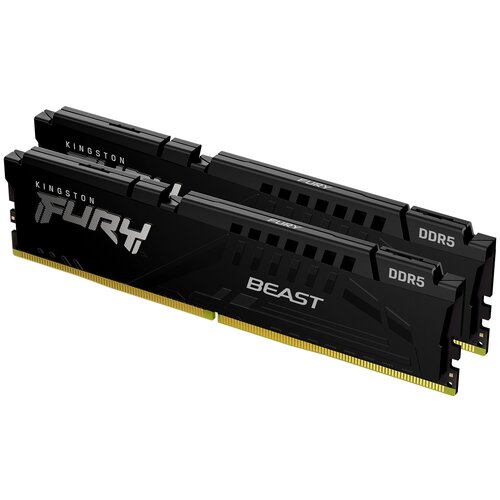 Оперативная память для компьютера 32Gb (2x16Gb) PC5-44800 5600MHz DDR5 DIMM CL40 Kingston FURY Beast Black (KF556C40BBK2-32)