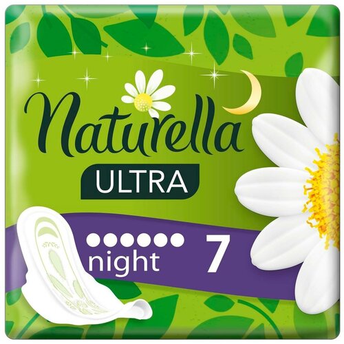 Naturella Прокладки Camomile Ultra Night с крылышками 7 шт