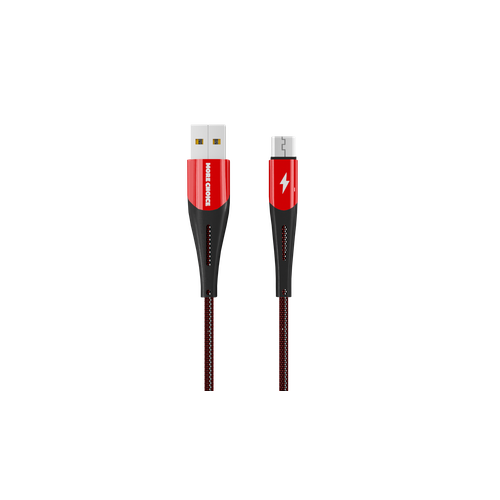 Дата-кабель Smart USB 3.0A для micro USB More choice K41Sm New нейлон 1м Red Black