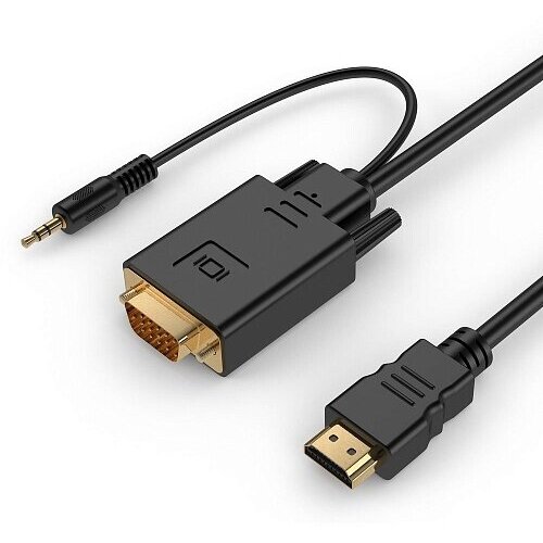 Разветвитель Cablexpert HDMI - VGA / mini jack 3.5 mm (A-HDMI-VGA-03), 3 м, 1 шт., черный