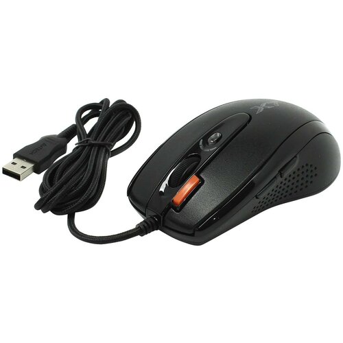 Мышь A4TECH, мышь игровая, мышь лазерная, мышь проводная, USB, мышь 3600 dpi, ускорение 20 G, мышь черного цвета
