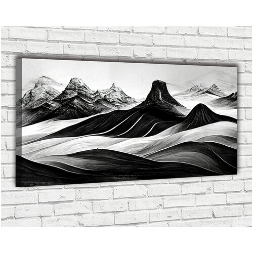 Картина на стену для интерьера "Горы" 60*100см. Крепления в подарок / На холсте / Большой размер Ф0248