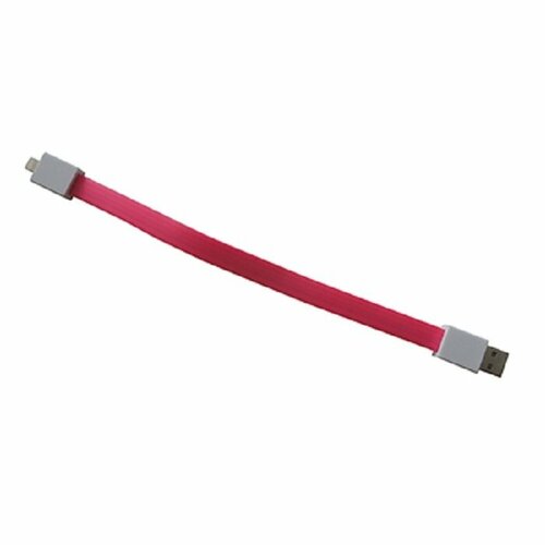 Кабель USB для iPhone Lightning дизайн браслет плоский <розовый>
