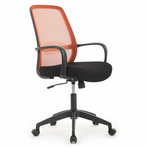 Компьютерное кресло Riva Design Fast (W-207) Черный пластик/оранжевая сетка