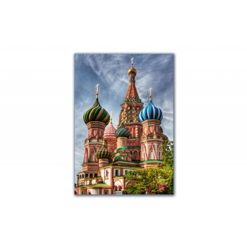 Картина на стекле | Diva Kartina | Город. Москва Церковь Василия Блаженного | 56X80 см | Интерьерный постер