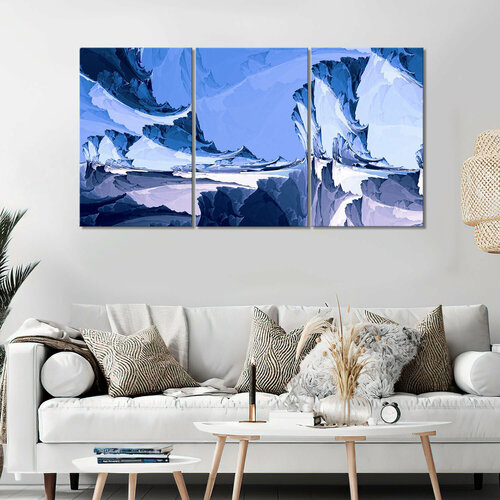 Модульная картина/Модульная картина на холсте/Модульная картина в подарок/Ледник арт- glacier art 90х50