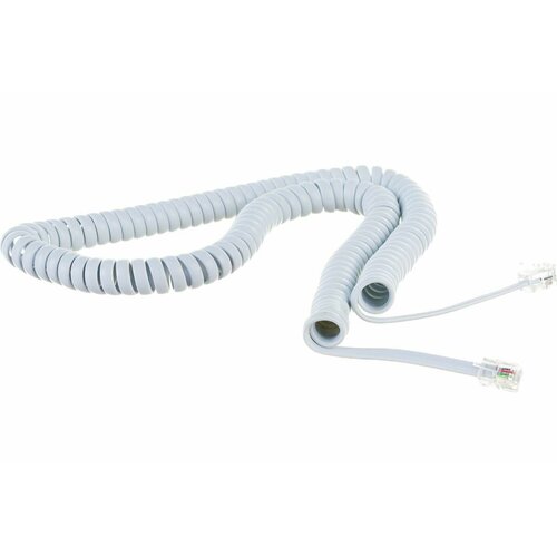 Витой трубочный телефонный шнур REXANT RJ-10, 4P-4C, 4 м, белый , 2штуки