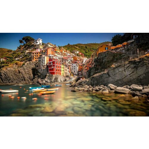 Картина на холсте 110x60 LinxOne "Италия Лигурийское побережье" интерьерная для дома / на стену / на кухню / с подрамником