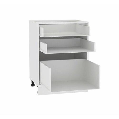 Каркас нижнего кухонного шкафа с 3-мя выдвижными ящиками Н503, ширина 50 см, белый