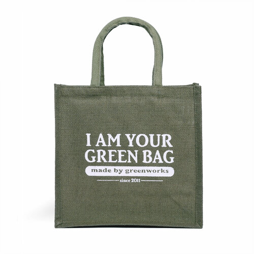 Сумка шоппер  Джутовая сумка "I am your green bag", сумка шоппер,сумка для покупок, хаки РВ-1538, хаки