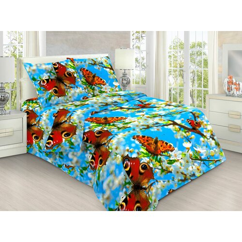 Комплект постельного белья Бабочки 1840, 1,5-спальный, бязь, наволочка 70х70-2шт.