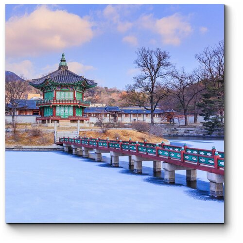 Модульная картина Кёнбоккун тихим зимним днем, Сеул 30x30