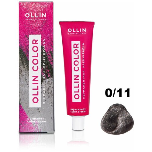 OLLIN Professional Color перманентная крем-краска для волос, 0/11 корректор пепельный, 100 мл