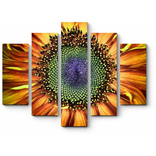 Модульная картина Внутри цветка солнца 125x100