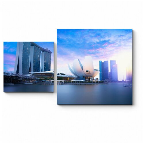 Модульная картина Сингапур в сумерках 140x84
