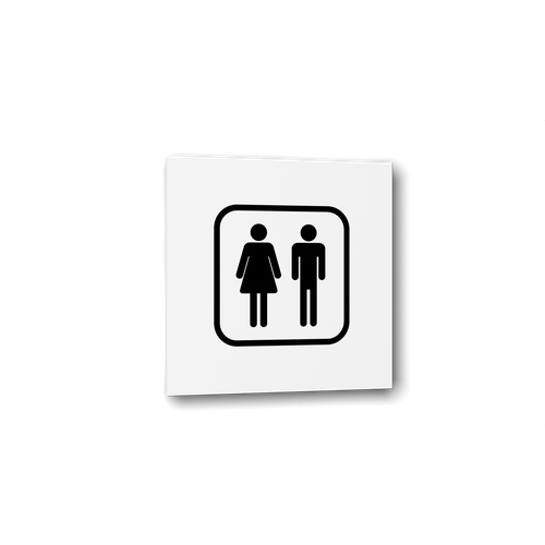 Табличка "Мужчина и женщина", Глянцевая линейка, цвет Белый, 10 см х 10 см