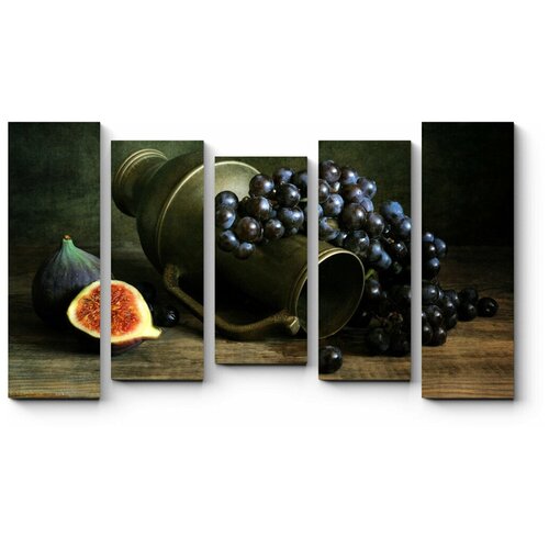 Модульная картина Манящая гроздь винограда 150x90