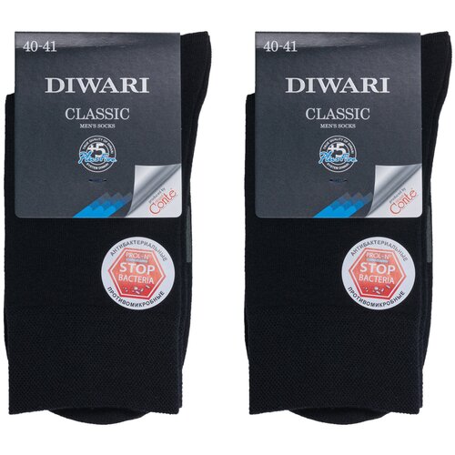 Носки Diwari, 2 пары, размер 29, черный
