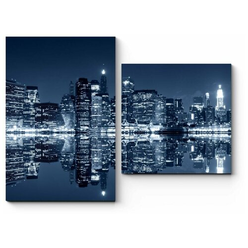 Модульная картина Манхэттен ночью, Нью-Йорк 100x75