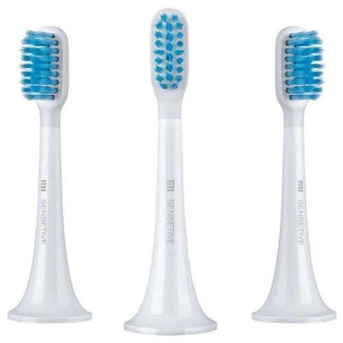 Сменные насадки для зубной щетки Electric Toothbrush T300/T500 белая 3 шт синяя щетина RU