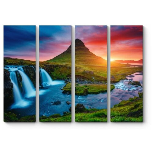 Модульная картина Красочный рассвет, Исландия 80x60