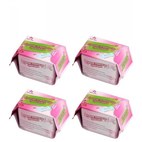 Цзе Ши прокладки ежедневные анионовые набор 4 упаковки х 30 шт., 30 шт., 4 уп., розовый