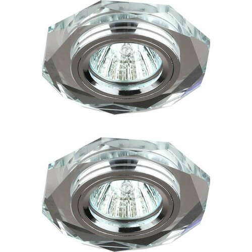 Точечный светильник ЭРА DK5 СH/SL 50W GU5.3 MR16 IP20 серебряный блеск/хром (комплект из 2 шт)