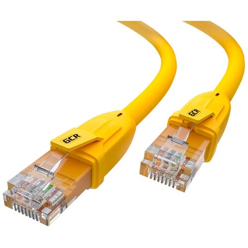 Профессиональный патч-корд 30м UTP кат.6, желтый, GCR, литой, ethernet high speed 10 Гбит/с, компьютерный кабель для интернета