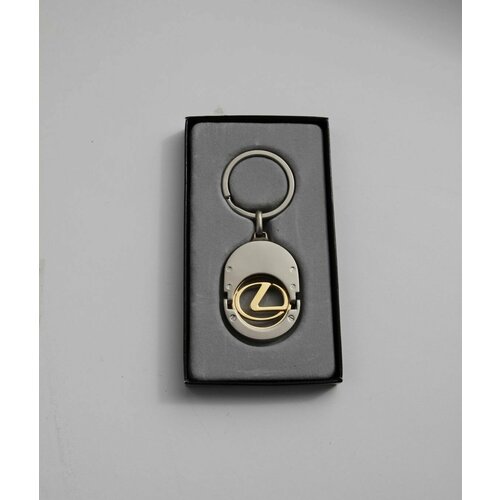 Бирка для ключей Komoloff, глянцевая фактура, Lexus, серебряный