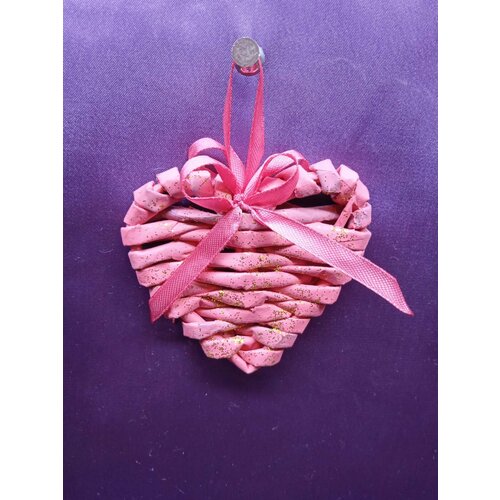 Уникальная Валентинка сердце любимой любимому 8х8см из искусственной лозы подарок влюбленным