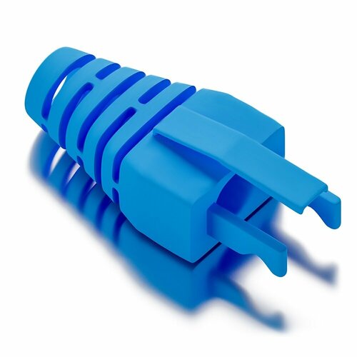 Колпачок на вилку коннектора 8p8c RJ 45 изолирующий синий 10шт диаметр кабеля: 6,0+-0,2 мм