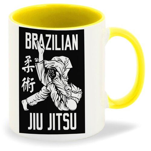 Кружка желтая CoolPodarok Brazilian jiu jitsu (Бразильское джиу джитсу)