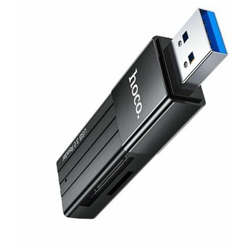 Переходник HOCO HB20 Mindful, USB - TF/SD, черный, (USB 3:0 - 5 Gb)