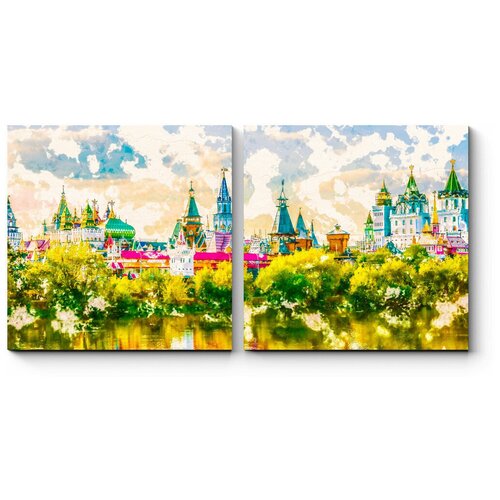 Модульная картина Измайловский Кремль солнечным днем, Москва 50x25