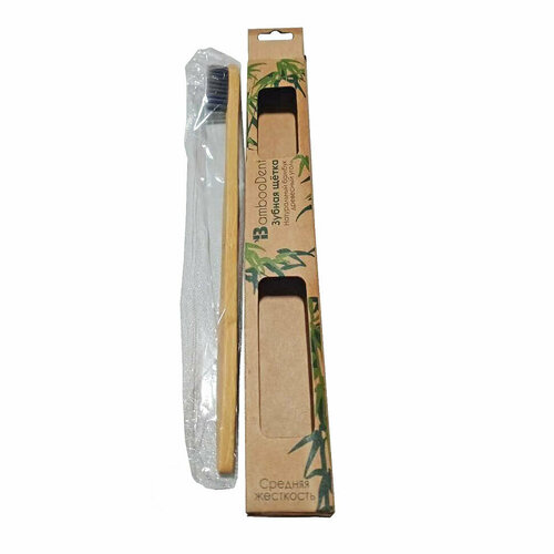 Гросс Зубная щетка для взрослых BambooDent бамбук плоская ручка