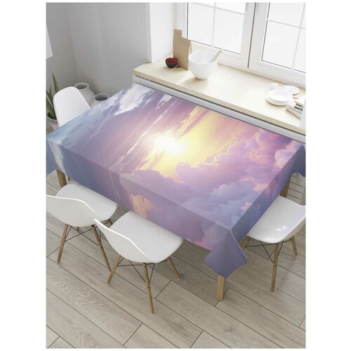Скатерть прямоугольная JoyArty на кухонный стол "Облако заката" из оксфорда, 180x145 см