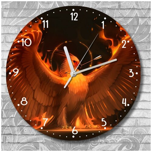 Настенные часы УФ фэнтези птицы феникс - 3169